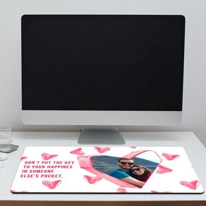 Personalized Mouse Pad With Pictures and Text, Large Mousepad, Couple ...