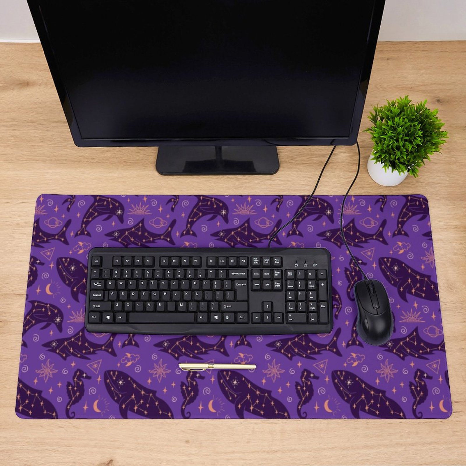 Mystical Desk Mat Whale Sea Creatures Pattern Desk Pad Large - Etsy