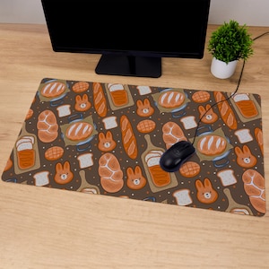 Kawaii Desk Mat Cute Pastries Gaming Mouse Pad Bread Buns Baguettes ...
