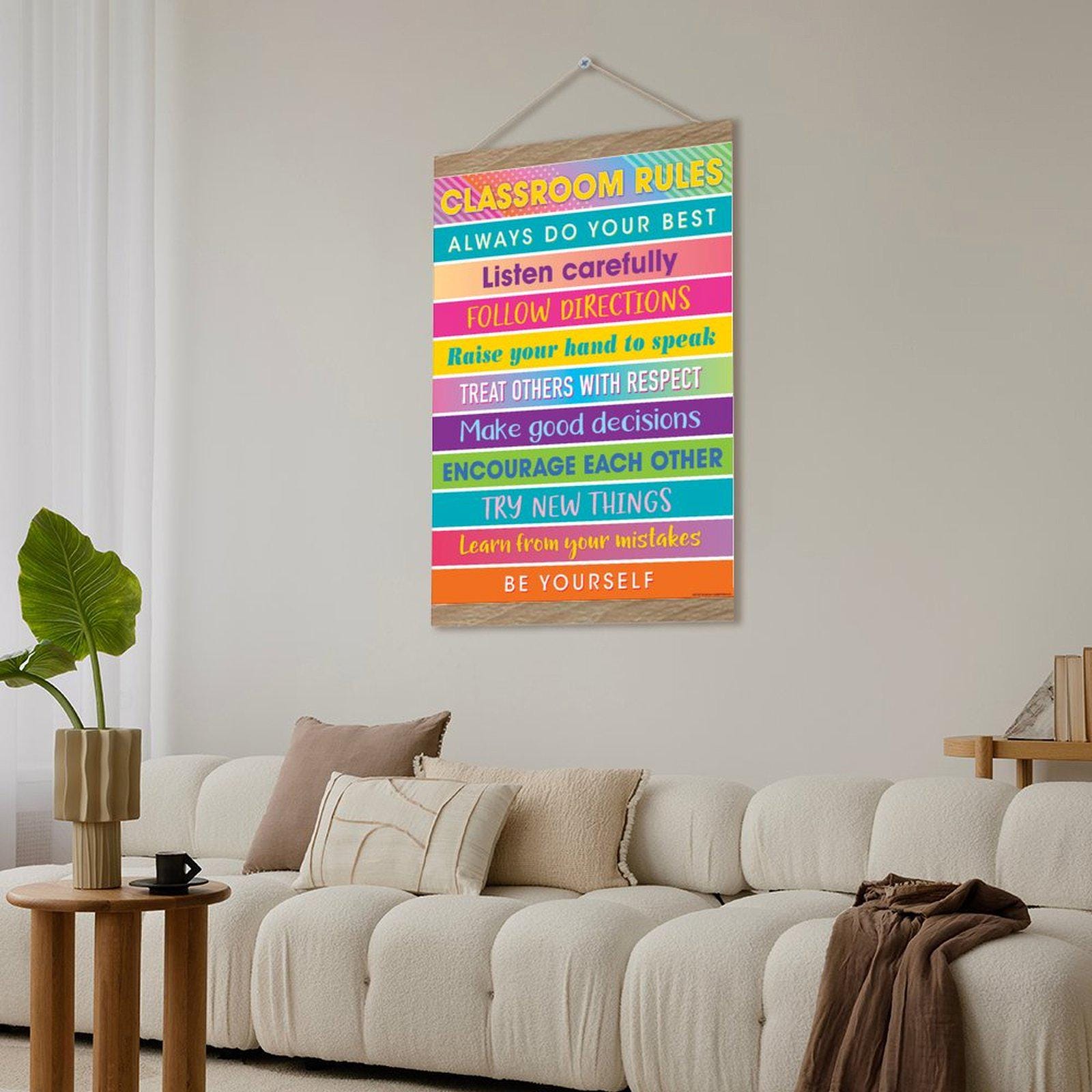 Classroom Rules Hanging Canvas Print, Class Rules Sign Classroom ...