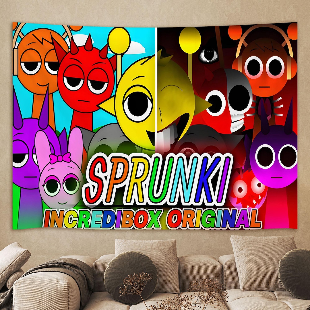Sprunki Wall Tapestry,sprunki Character Tapestry,sprunki Incredibox ...