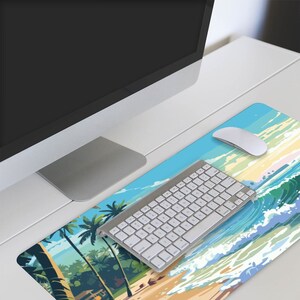 Beach Desk Mat, Large Nature Mouse Pad, Beach Wave Desk Mat, Aesthetic ...
