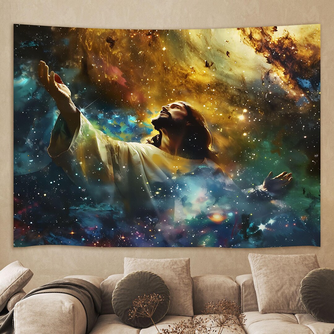 Jesus Tapestry,jesus Gazing at the Starry Skytapestry,religious ...
