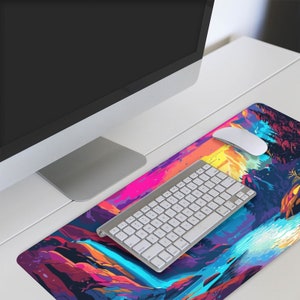 Mountain Sunset Desk Mat, Colorful Mouse Pad, Landscape Mousemat ...