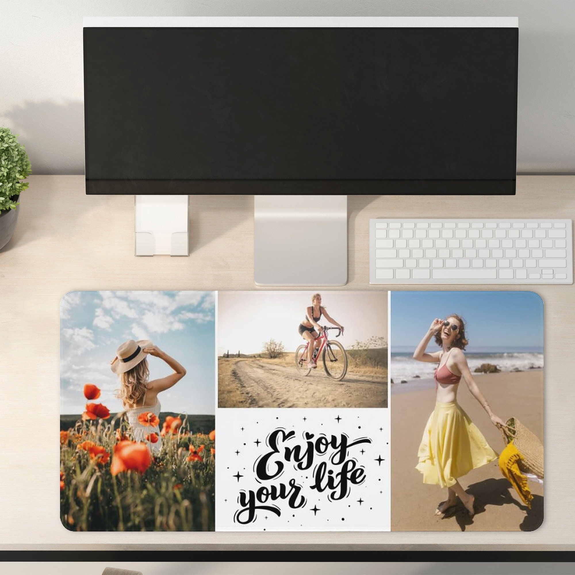 Personalized Photo Desk Mat, Photo Collage Desk Mat, Photo Mousepad ...
