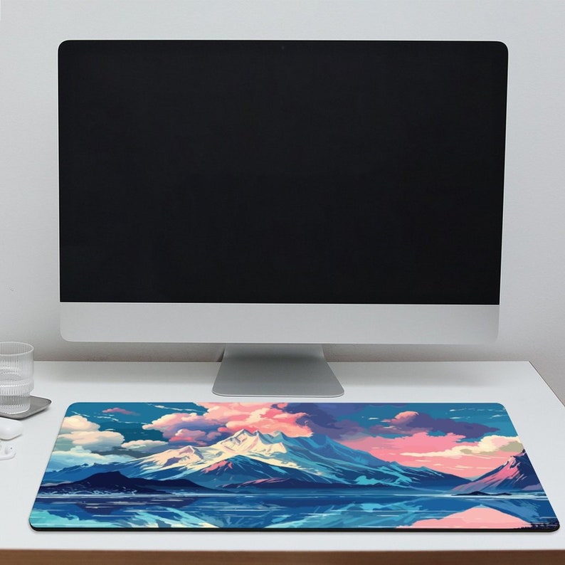 Mountain and Clouds Desk Mat Mountain Mouse Pad Aesthetic - Etsy