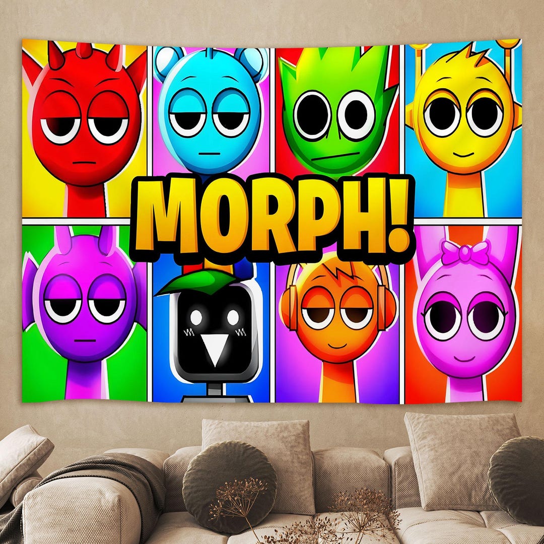 Sprunki Wall Tapestry, Sprunki Character Tapestry,rainbow Friends ...