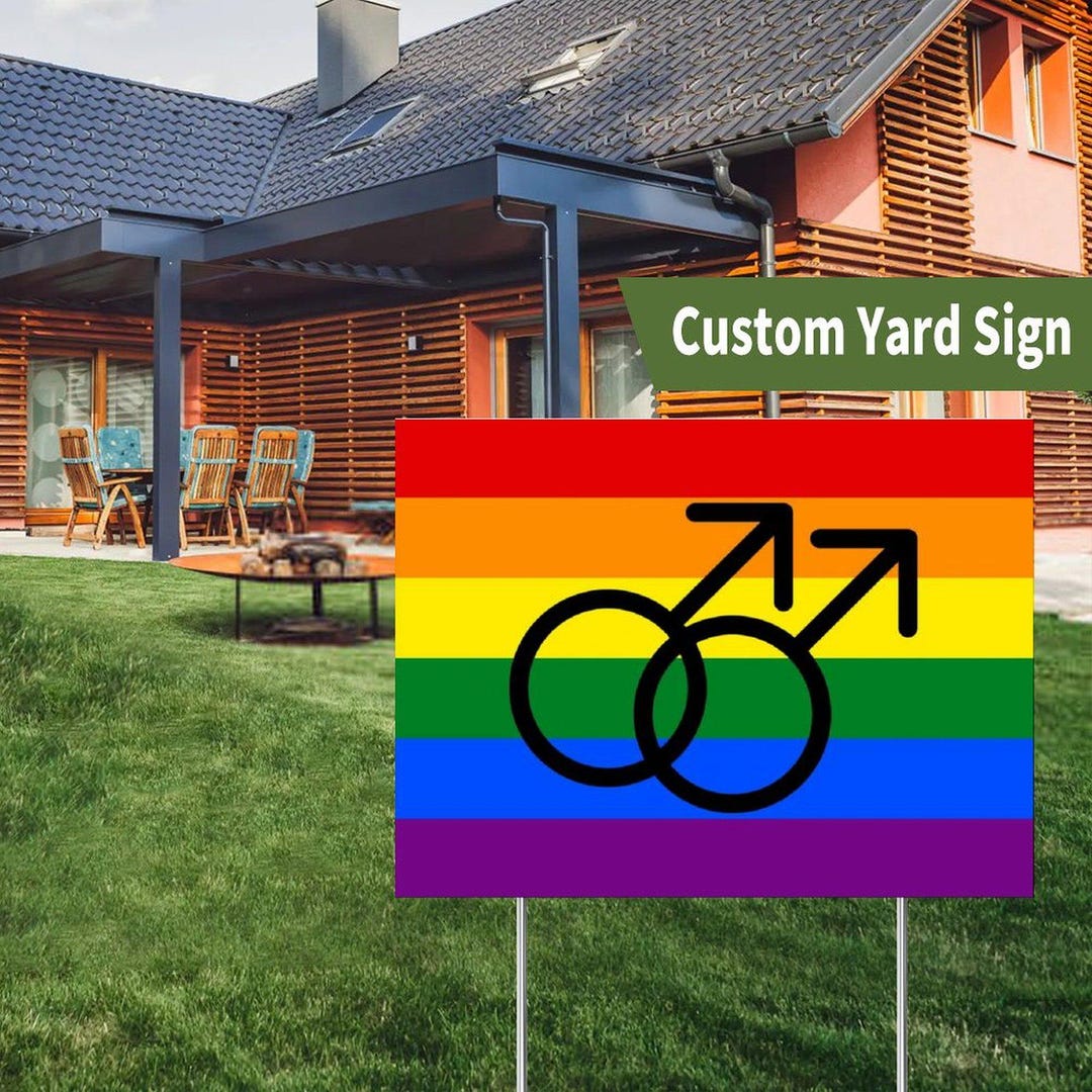 Rainbow Pride Plastic Yard Sign, LGTBQ Rainbow Porch Sign, We Believe ...