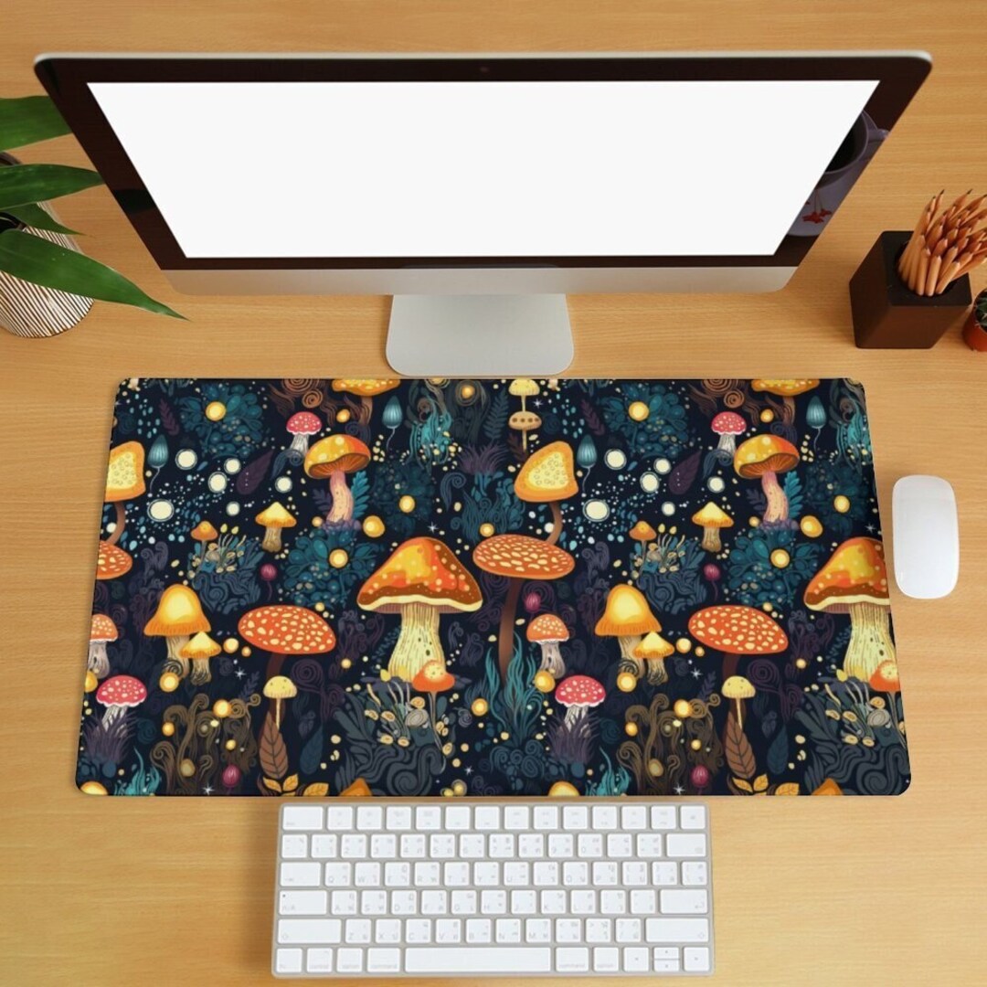 Mushroom Desk Mat, Cottagecore Large Mouse Pad, Aesthetic Mouse Pad for ...
