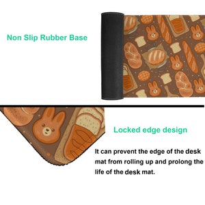 Kawaii Desk Mat Cute Pastries Gaming Mouse Pad Bread Buns Baguettes ...