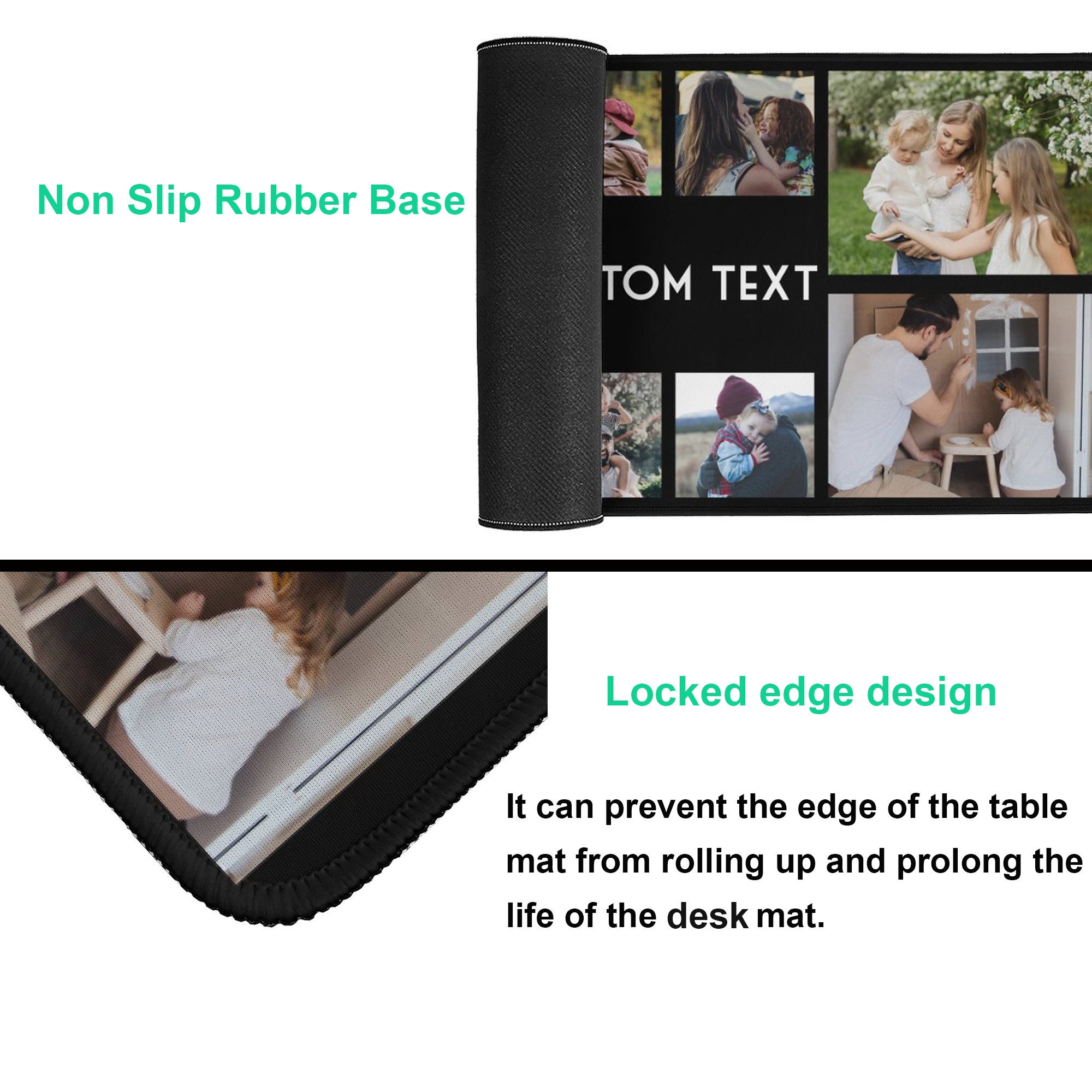 Photo Collage Desk Mat Custom Text Desk Pad Photo Mouse Pad - Etsy UK