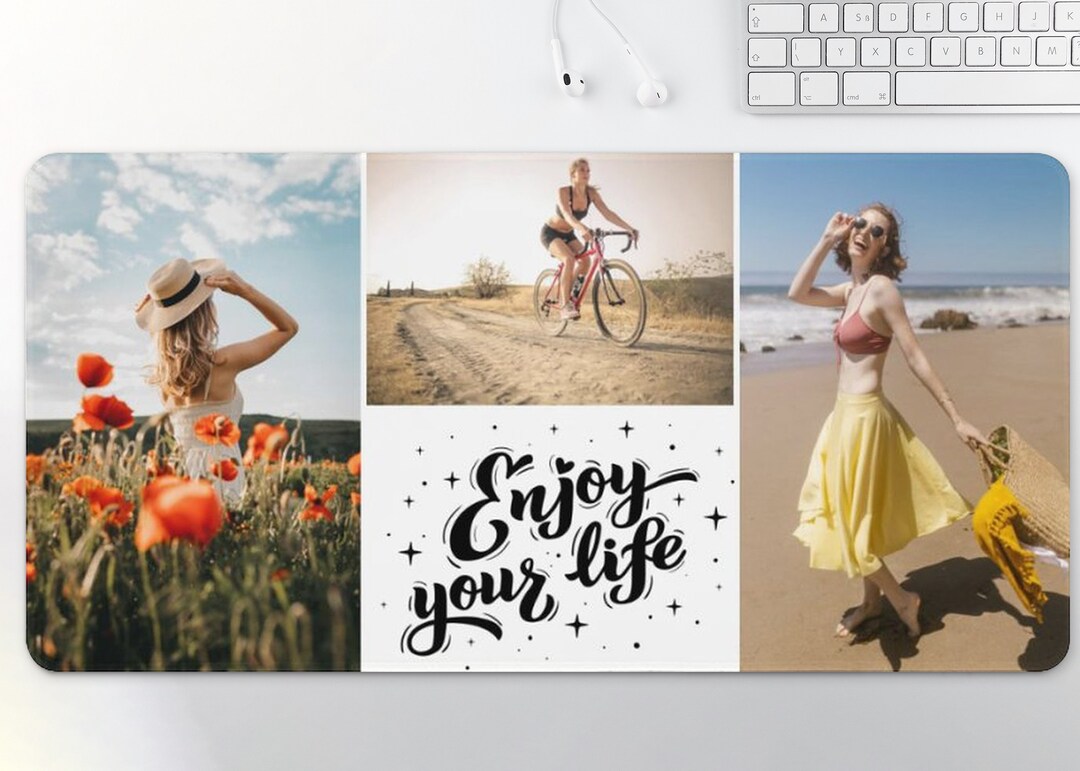 Personalized Photo Desk Mat, Photo Collage Desk Mat, Photo Mousepad ...
