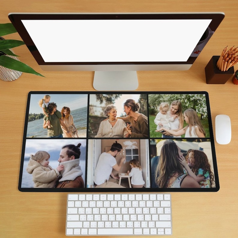 Custom Photo Desk Mat Photo Collage Desk Mat Personalized - Etsy