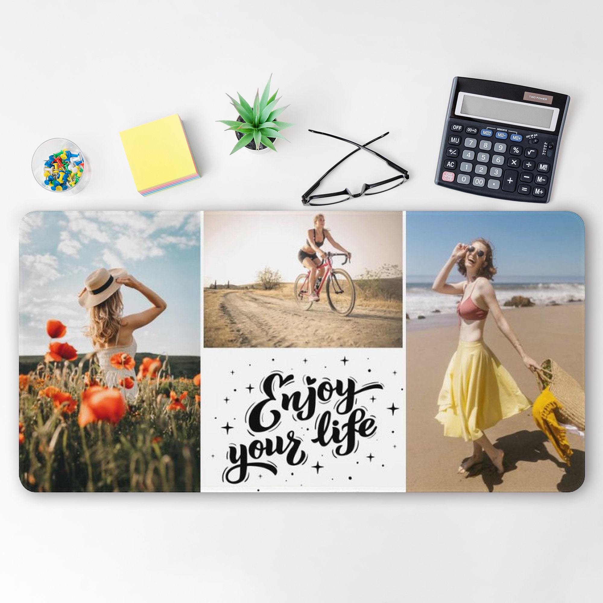 Personalized Photo Desk Mat, Photo Collage Desk Mat, Photo Mousepad ...