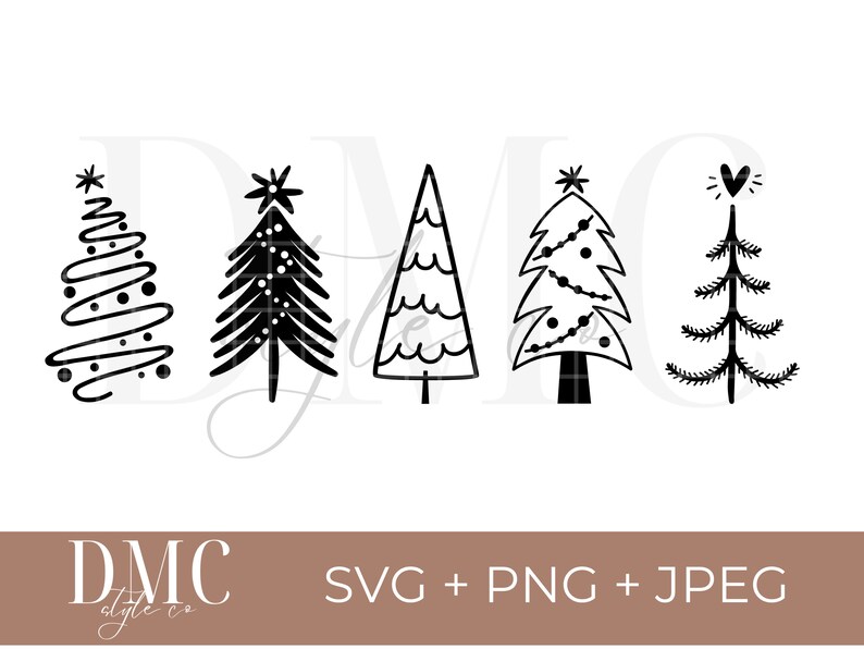 Christmas Tree Cut File Simple Trees SVG Digital Download Holiday Print ...