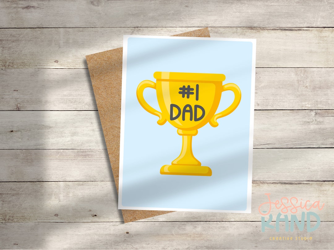 Father's Day Card for Dad From Kids, 1 Dad Greeting, Trophy Card, A2 ...