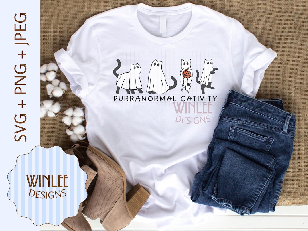 Purranormal Cativity SVG | Spooky Vibes | Ghost Cat PNG | Spooky Season ...