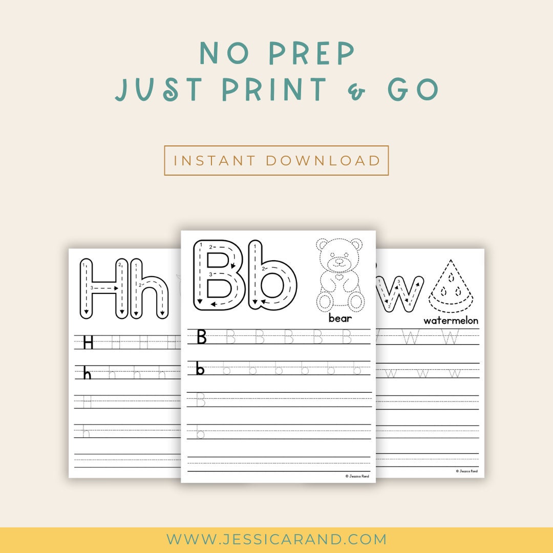 Pre-k Alphabet Trace and Write Printable Letter Formation Practice ...