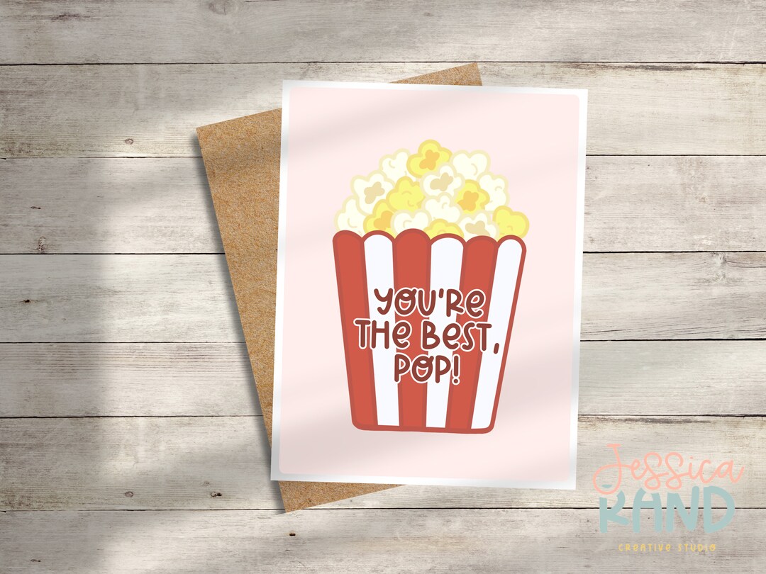 Father's Day Card for Dad From Kids Funny Popcorn Pun, 'you're the Best ...