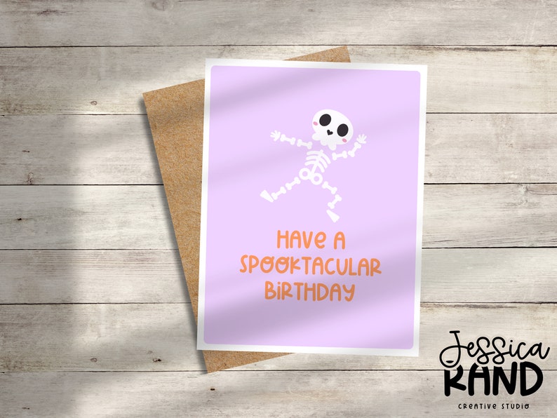 Simple Halloween Birthday Card, Have a Spooktacular Birthday Card, Cute ...