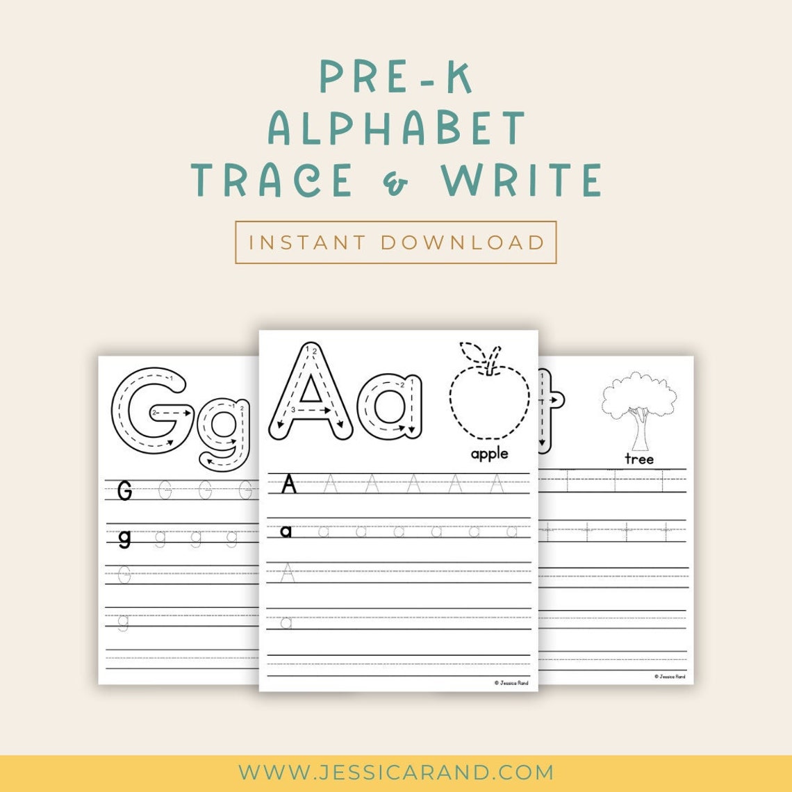 Pre-k Alphabet Trace and Write Printable Letter Formation Practice ...