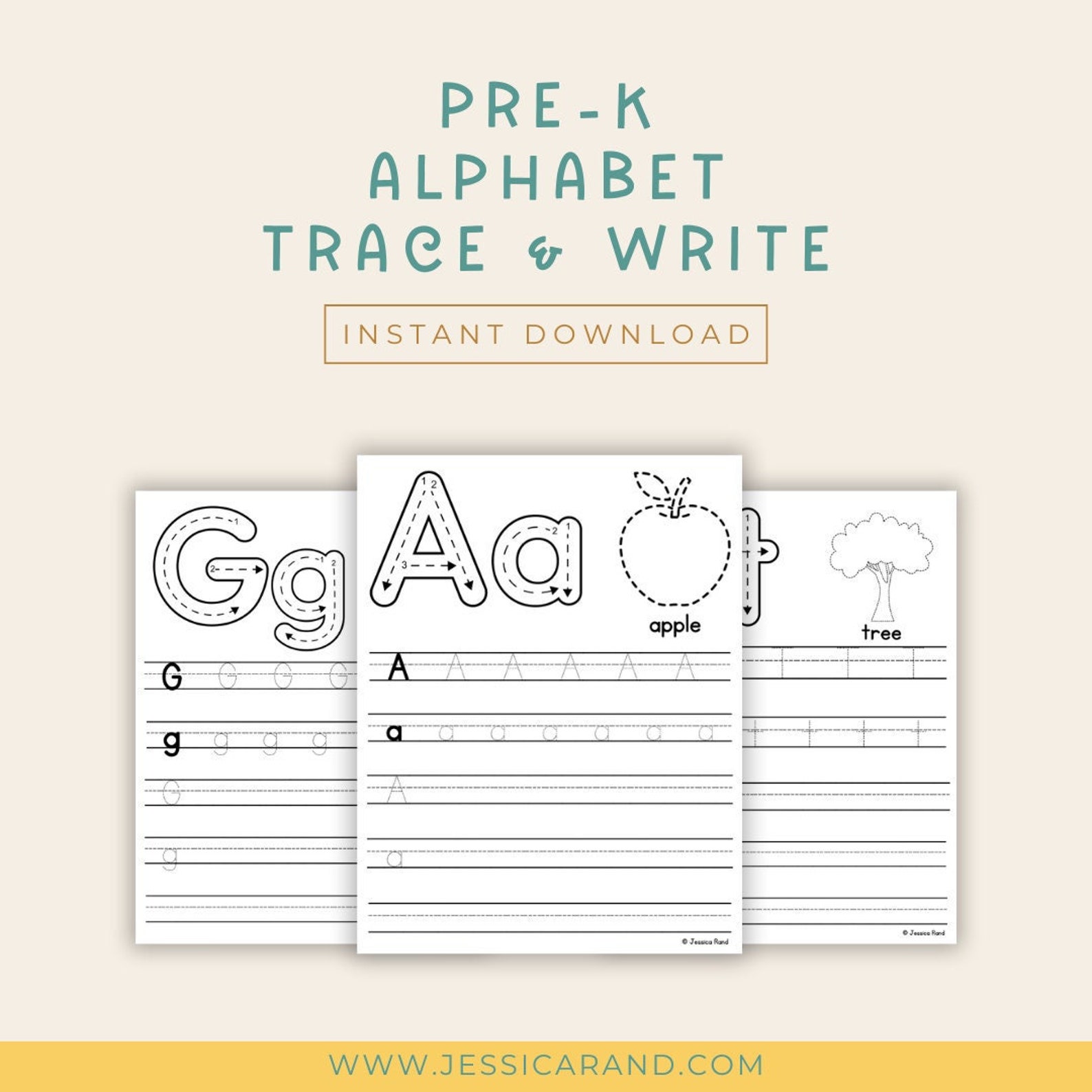 Pre-k Alphabet Trace and Write Printable Letter Formation Practice ...