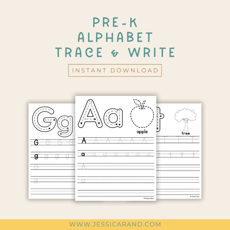 Pre-k Alphabet Trace and Write Printable Letter Formation Practice ...