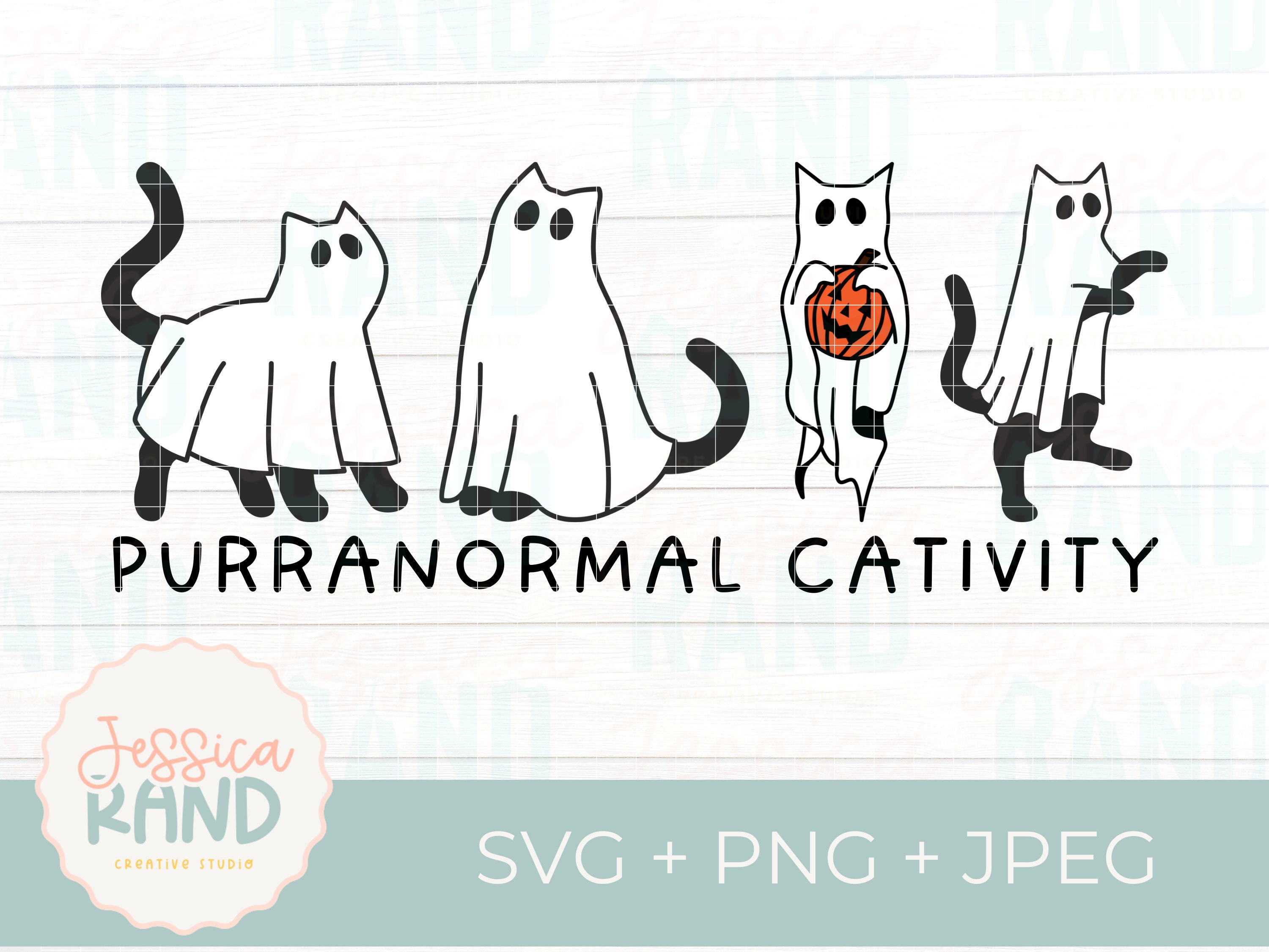Purranormal Cativity SVG | Spooky Vibes | Ghost Cat PNG | Spooky Season ...