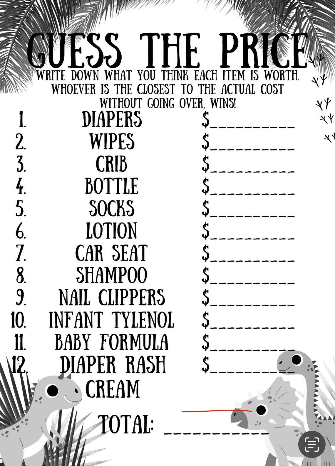 Dino Baby Shower Games - Etsy