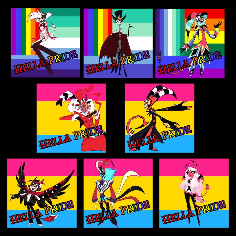 Hellaverse Helluva Boss and Hazbin Hotel Hella Pride LGBTQ Flag Vinyl ...