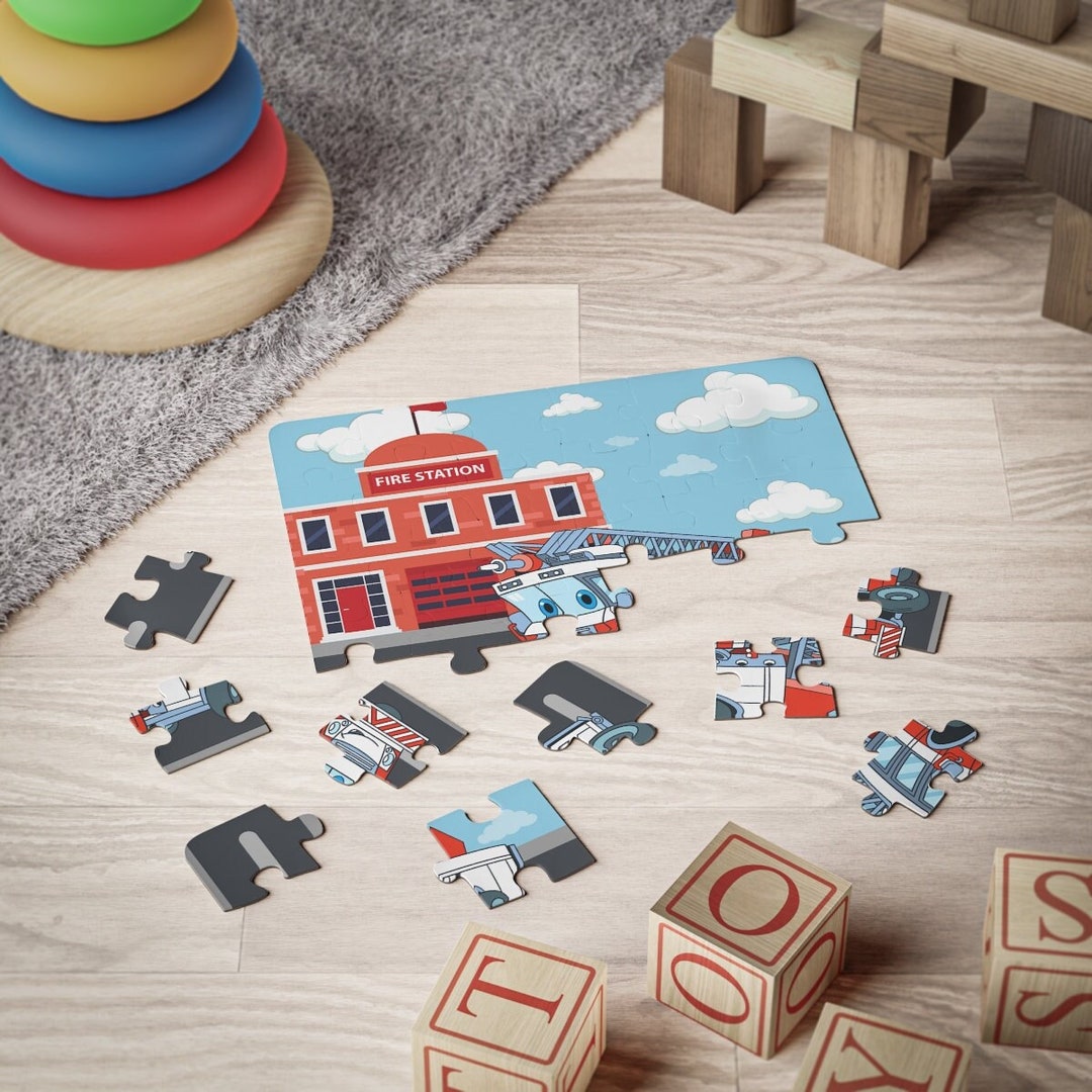 Fire Truck Puzzle Fire Station Puzzle Kids' Puzzle - Etsy