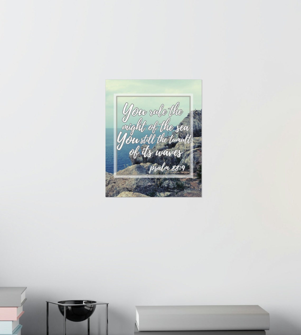 Greek Coastal Picture With Positive Psalm Verse on Matte Poster ...