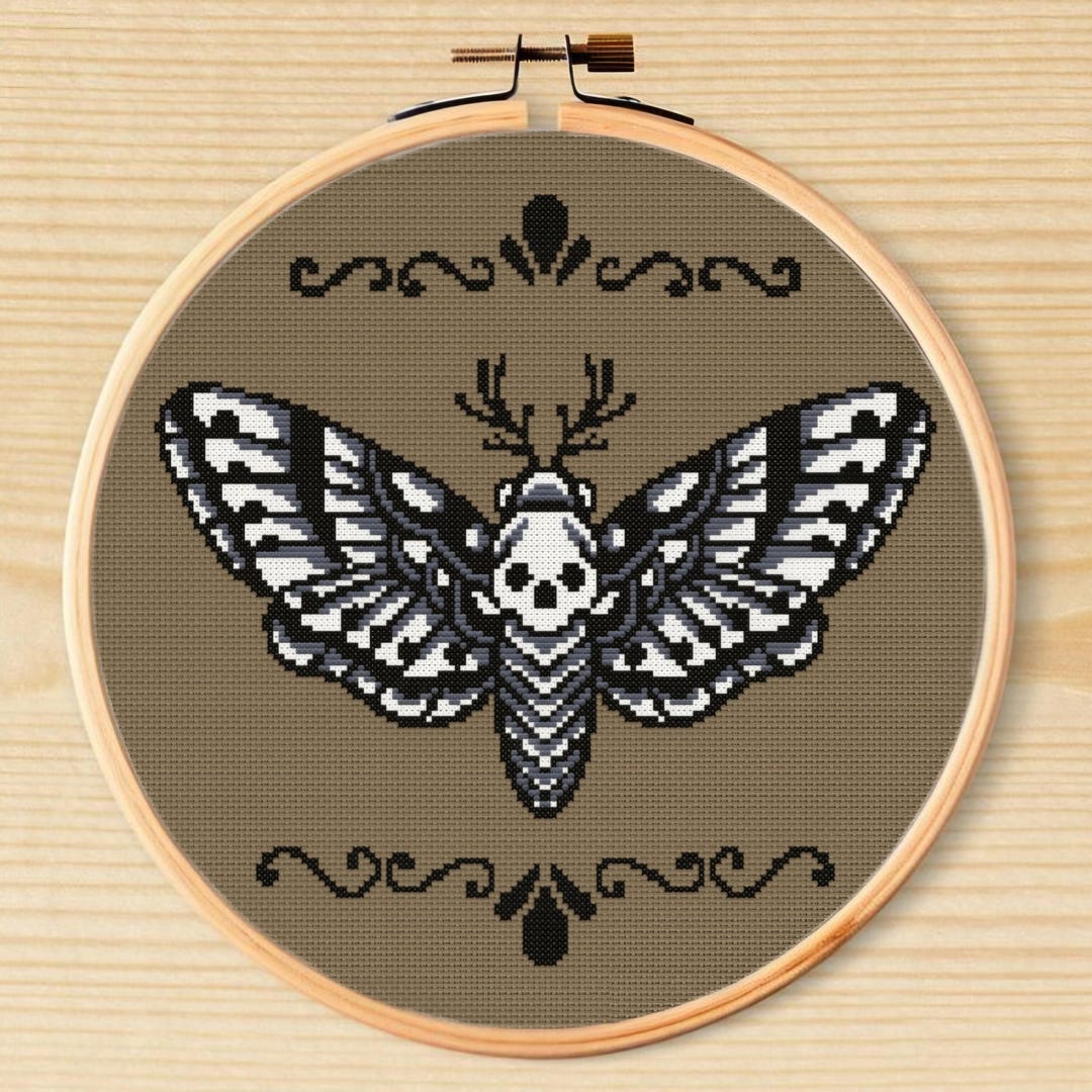 Deathmoth Tattoo Cross Stitch Pattern - Etsy