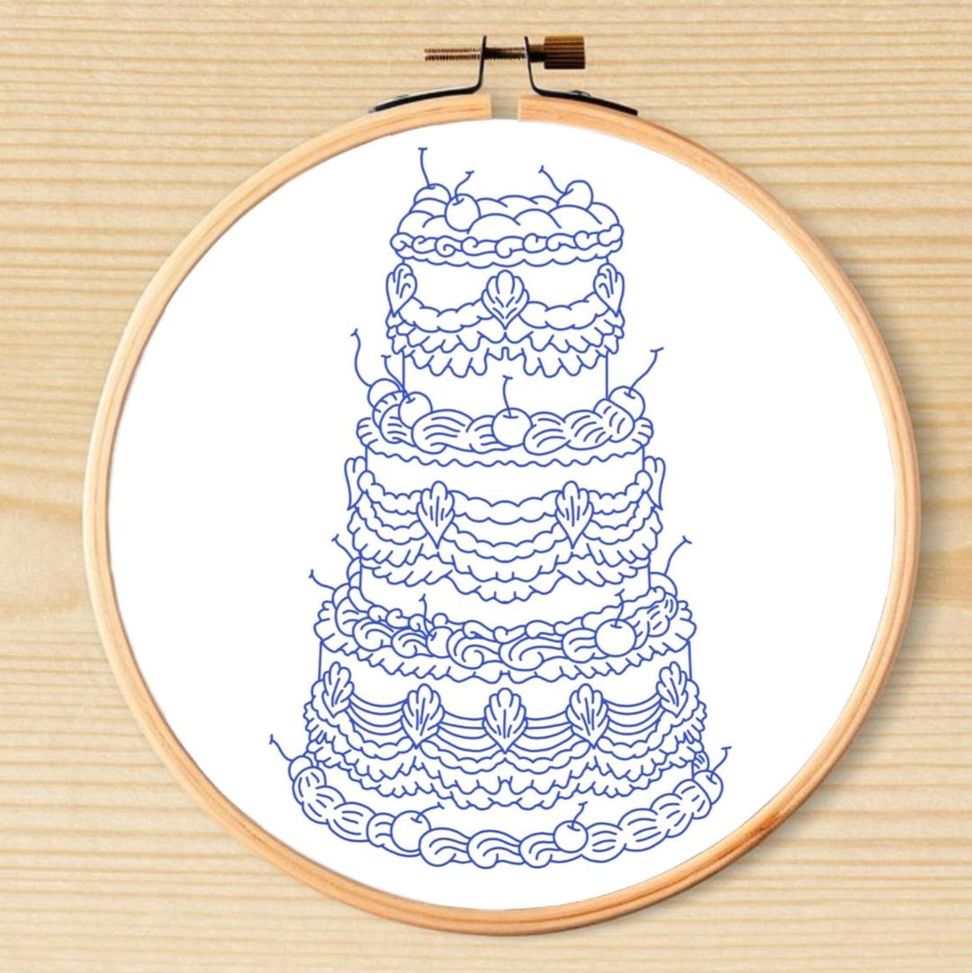 Cake Embroidery Pattern - Etsy
