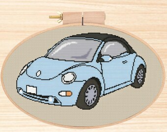 Volkswagen Beetle Silhouette Cross Stitch Pattern in Pdf - Etsy