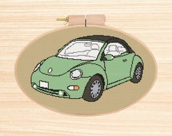 Volkswagen Beetle Silhouette Cross Stitch Pattern in Pdf - Etsy