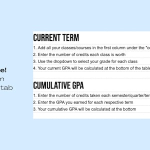 GPA Calculator Google Sheets Instant Download GPA - Etsy