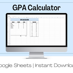 GPA Calculator Google Sheets Instant Download GPA - Etsy