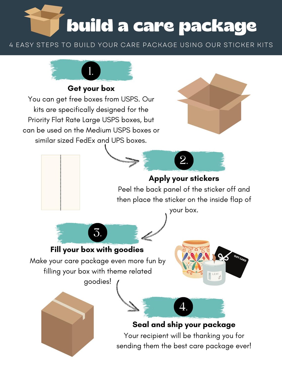 Care Package Sticker Kit - Fiesta in a Box! - Etsy