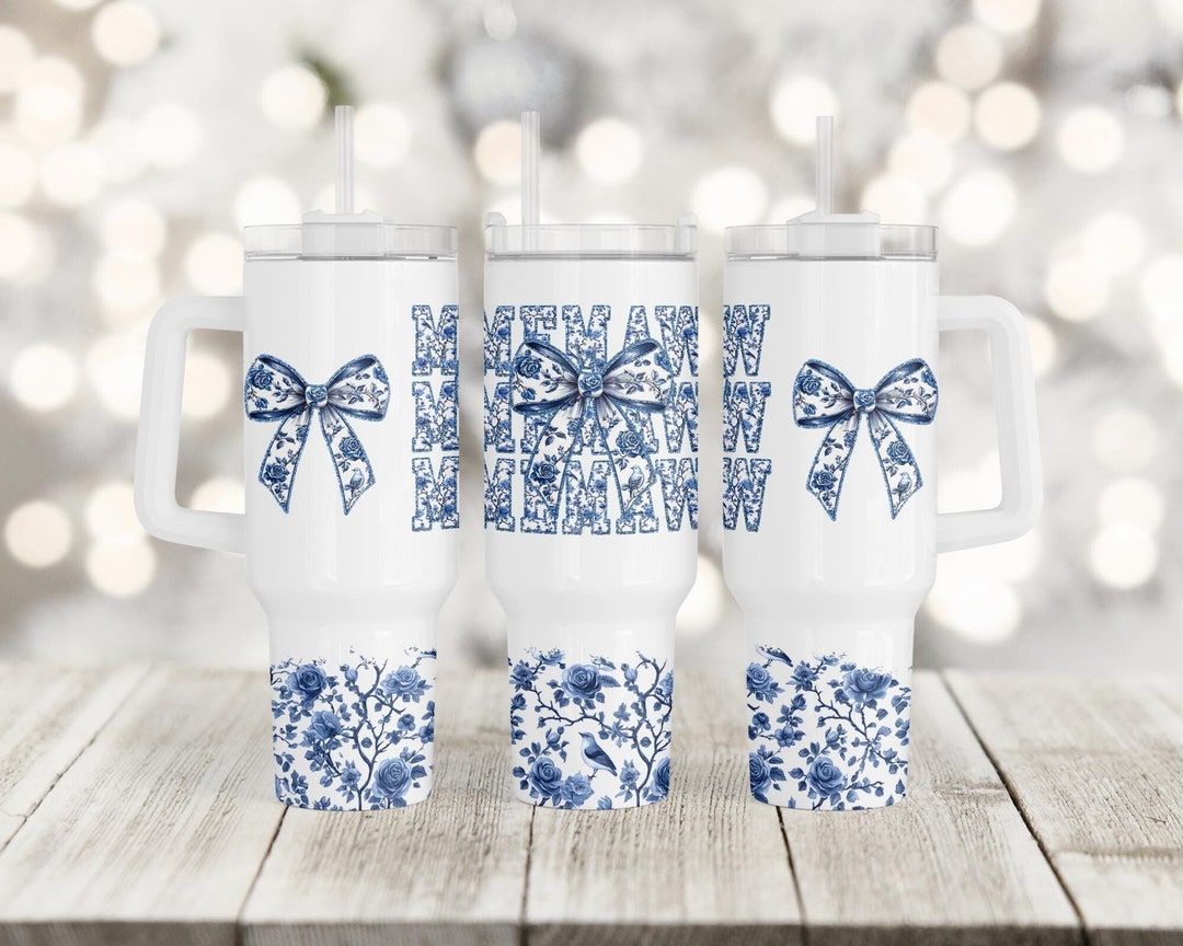 Memaw Grand Millennial Coquette Tumbler Wrap, 40 Oz Tumbler Sublimation ...