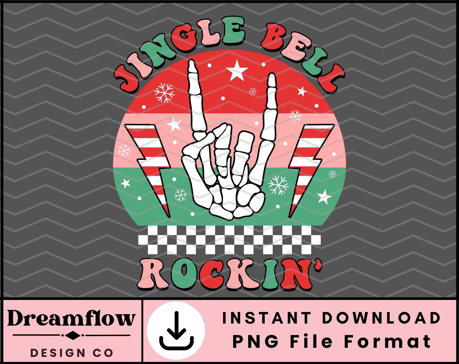 Retro Christmas Png, Jingle Bell Rockin Png, Christmas Skeleton Png ...