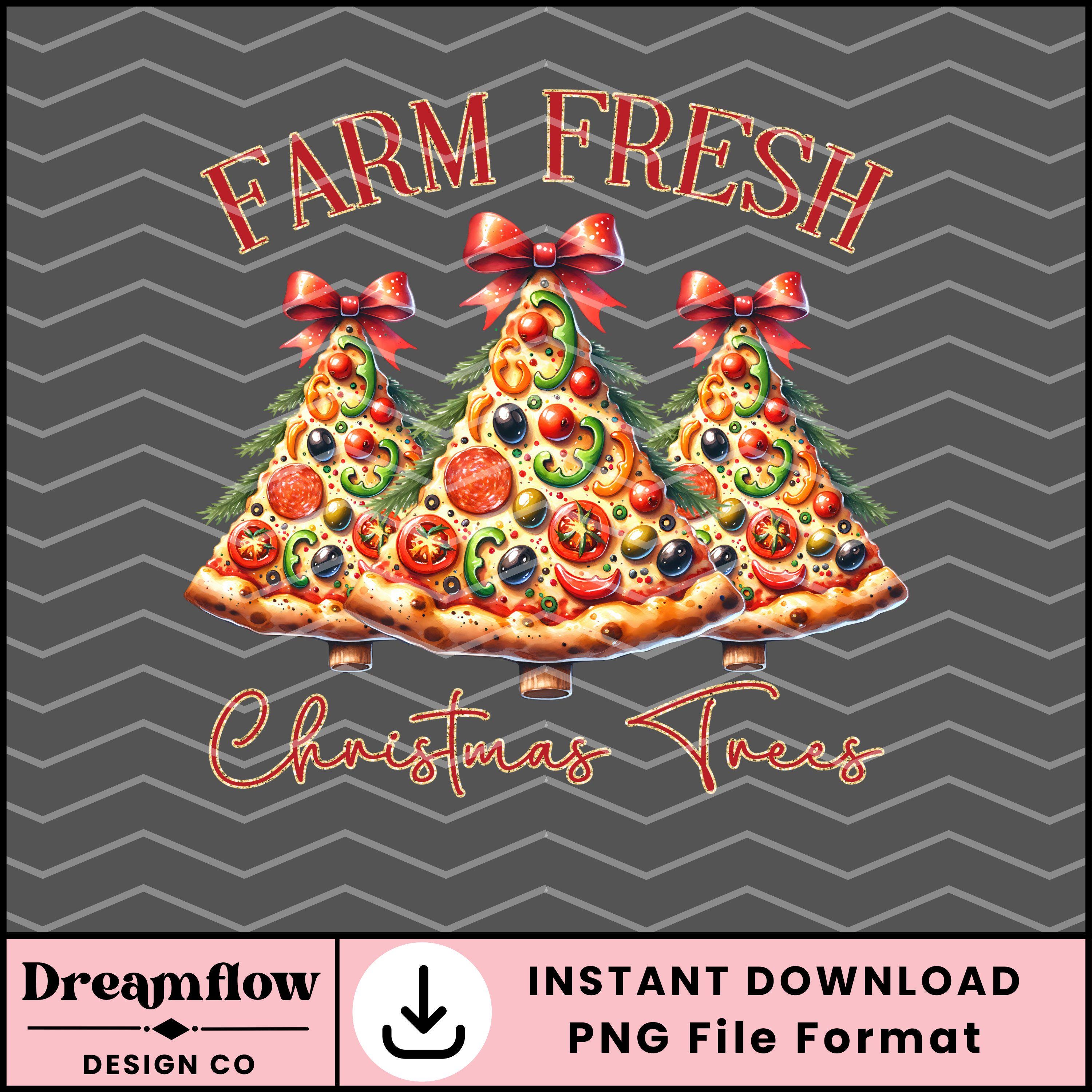 Funny Christmas Pizza PNG, Coquette Christmas Trees Png, All I Want for ...