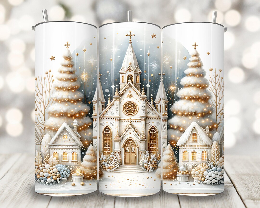 Christmas Village Christian Tumbler Wrap, 20 Oz Skinny Tumbler ...