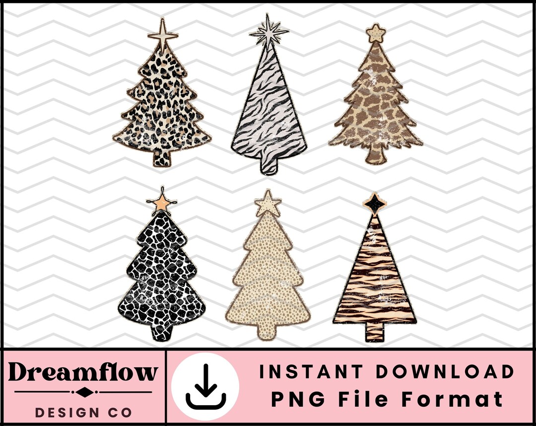 Leopard Print Christmas Tree Png, Animal Print Christmas Tree Png ...