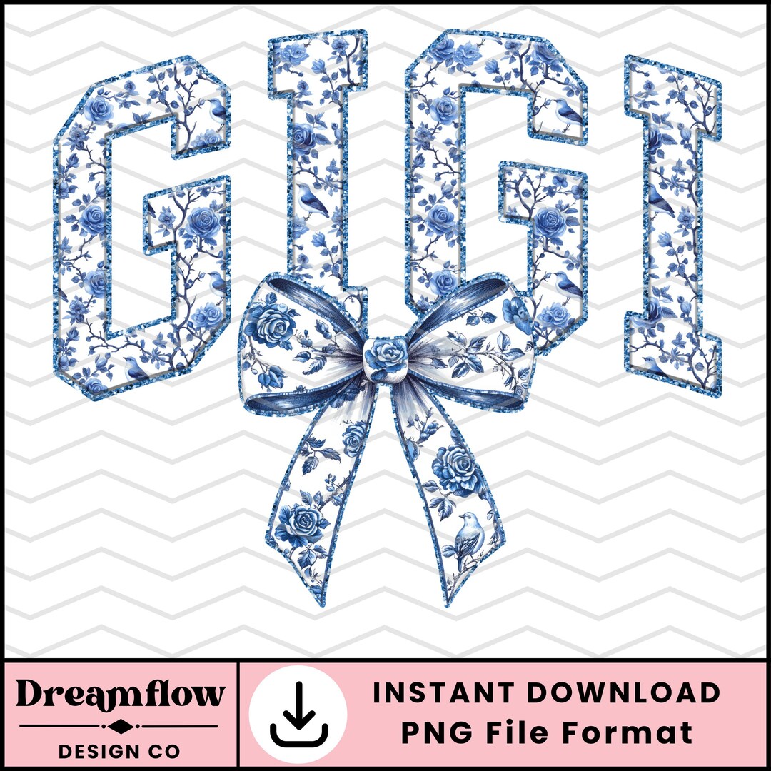 Gigi Grand Millennial Coquette PNG, Preppy Chinoiserie PNG Sublimation ...
