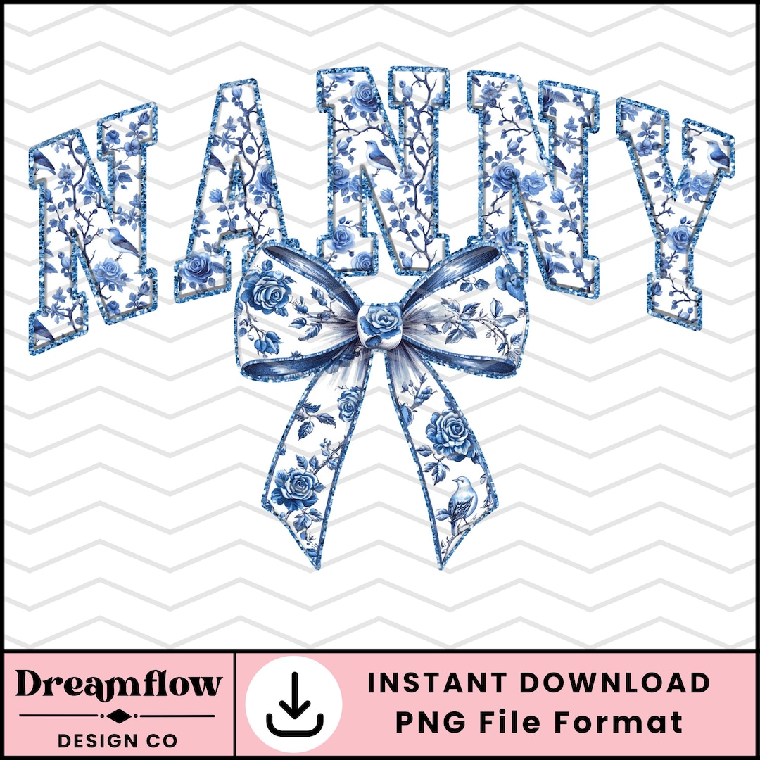 Nanny Grand Millennial Coquette PNG, Preppy Chinoiserie PNG Sublimation ...