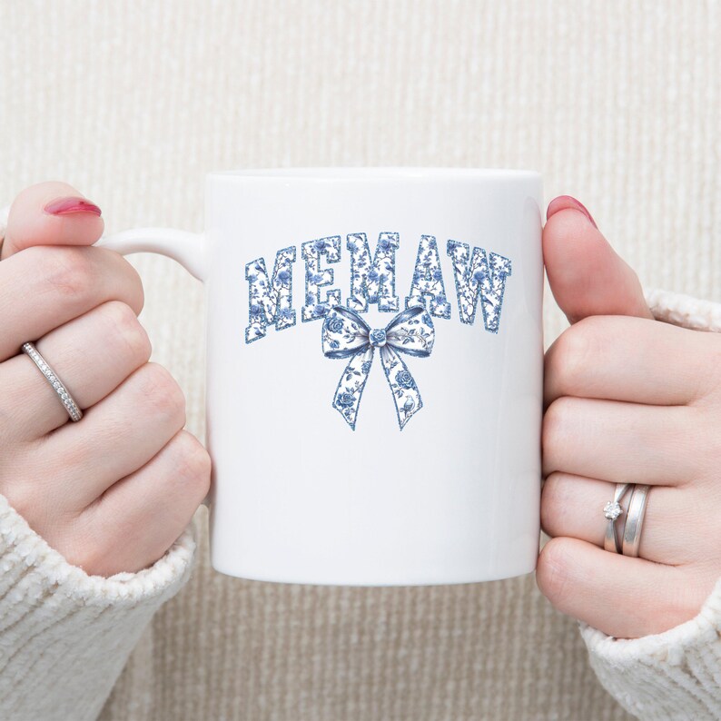 Memaw Grand Millennial Coquette PNG, Preppy Chinoiserie PNG Sublimation ...