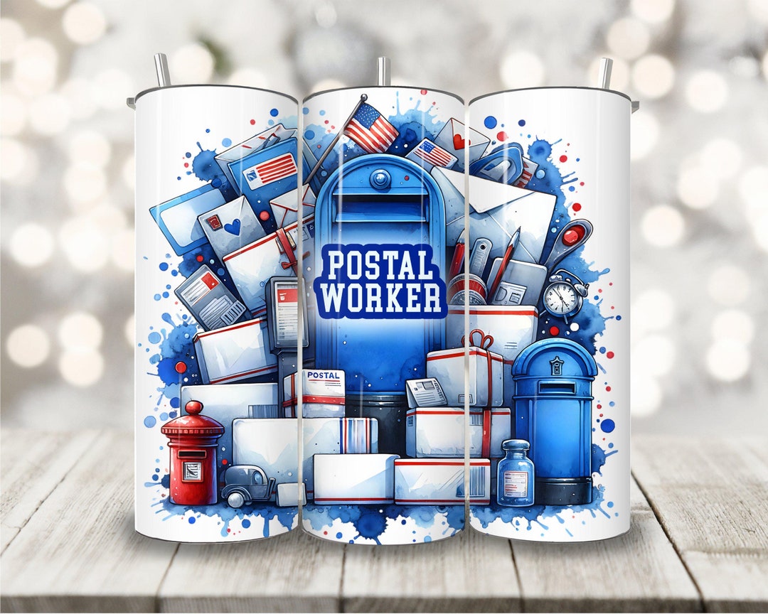 Postal Worker Tumbler Wrap, 20 Oz Skinny Tumbler Sublimation Design ...