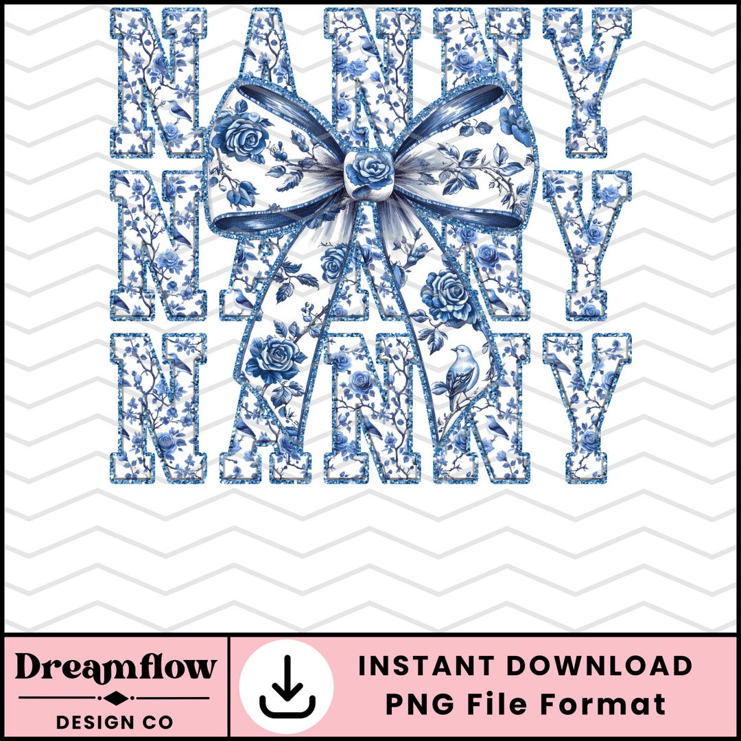 Nanny Grand Millennial Coquette PNG, Preppy Chinoiserie PNG Sublimation ...