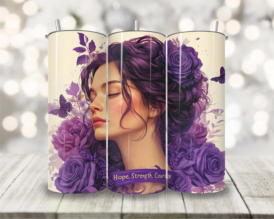 Hope Strength Courage Domestic Violence Tumbler Wrap, 20oz Skinny ...